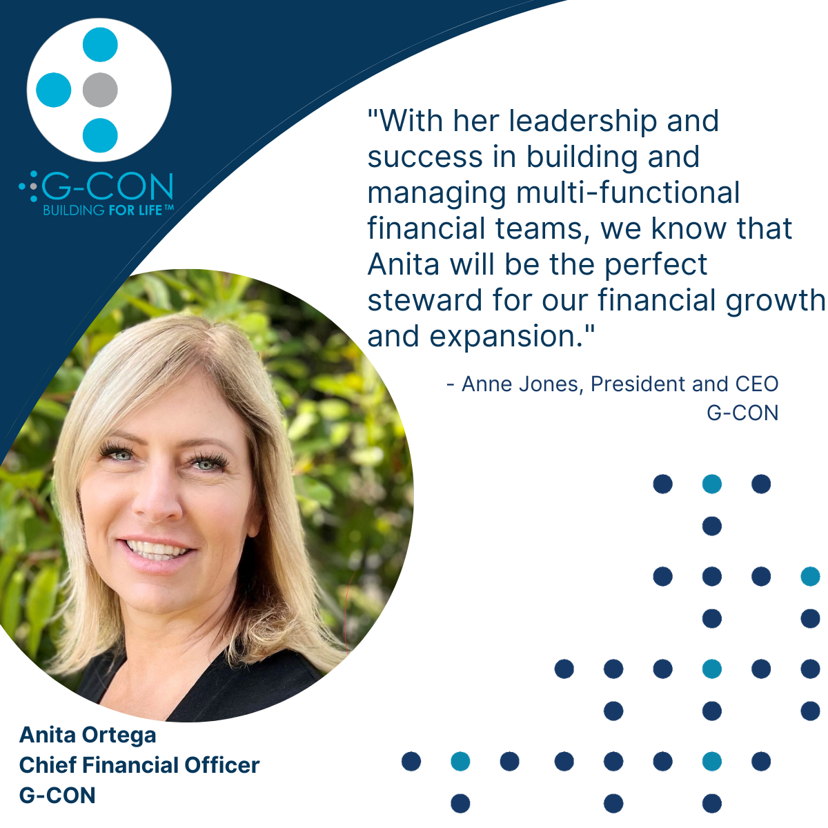 G-CON Manufacturing Welcomes Anita Ortega As Chief Financial Officer - G-CON